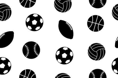 Premium Vector Sports Balls Vector Seamless Pattern