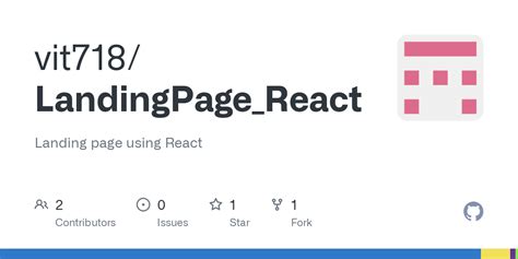GitHub Vit LandingPage React Landing Page Using React