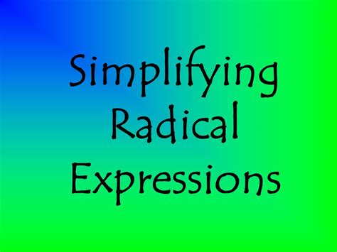 simplify radical expressions calculator
