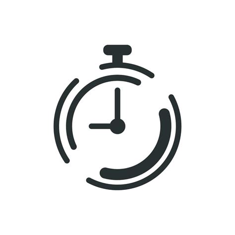 Clock Timer Icon In Flat Style Time Alarm Illustration On White