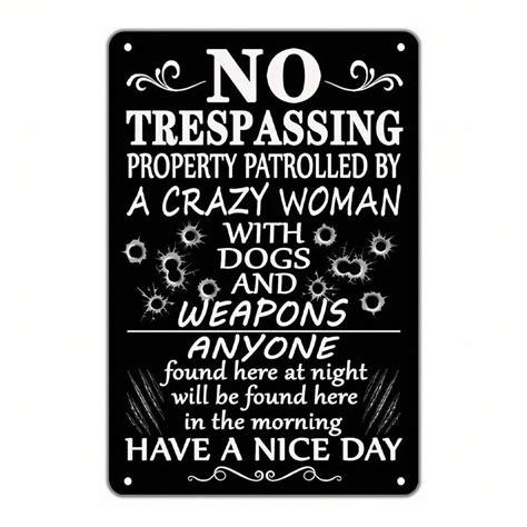 Funny No Trespassing Signs Private Property No Soliciting Yard Sign