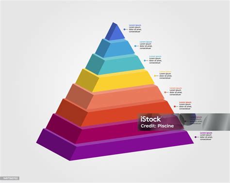8개 요소에 대한 프레젠테이션을 위한 인포그래픽용 피라미드 차트 템플릿 0명에 대한 스톡 벡터 아트 및 기타 이미지 0명 그래프 기하 Istock