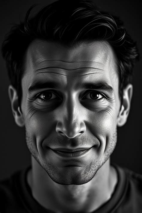 A Close Up Portrait Of A Smiling Man With Engaging Features In Black