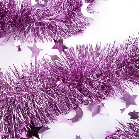 Buy Redrubbit 262 Feet Christmas Tinsel Garland With Star And Moon