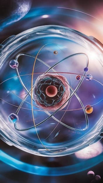 Atom Model Premium Ai Generated Image