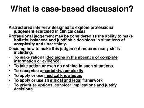 Ppt What Is Case Based Discussion Powerpoint Presentation Free Download Id 3970144