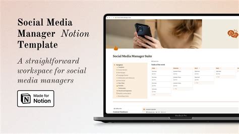 Social Media Manager Suite Notion Template Marketing Template