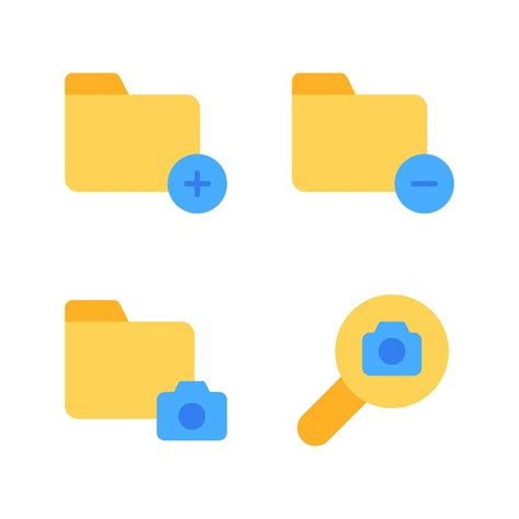 Photography Icons Set Add Folder Delete Folder Image Photo Search