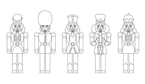 Premium Vector Nutcracker Line Set