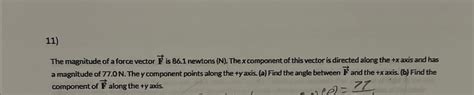 Solved The Magnitude Of A Force Vector Vec F Is 86 1 Chegg Com