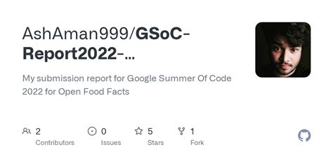 Github Ashaman999gsoc Report2022 Openfoodfacts My Submission Report