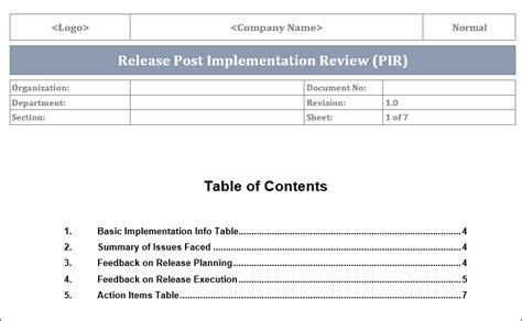 Release Post Implementation Review Template It Governance Framework Release Post Implementation Review Template It Governance Framework