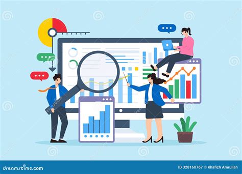 Business People Analyzing Data Charts And Graphs On Computer Screen