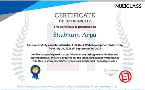 Shubham Arya On Linkedin Nullclass Internship2023