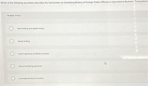 Solved Which Of The Following Accurately Describes The