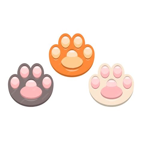 Un Conjunto De Patas De Gato Lindo Sobre Un Fondo Blanco Diseño De