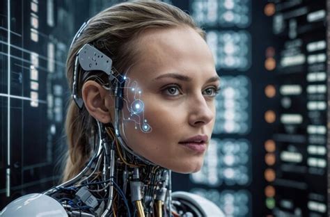 Premium Photo Futuristic Woman With Augmented Reality Interface