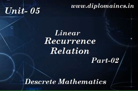 Diploma Student Linear Recurrence Relation