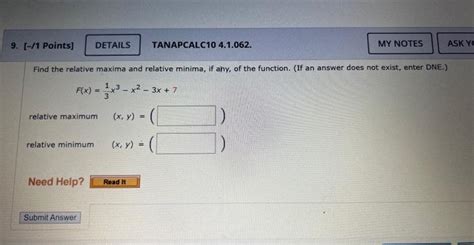 Solved Find The Relative Maxima And Relative Minima If Any Chegg Com
