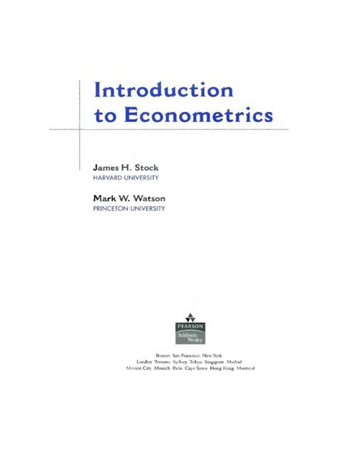 Stock Watson Econometrics Pdf