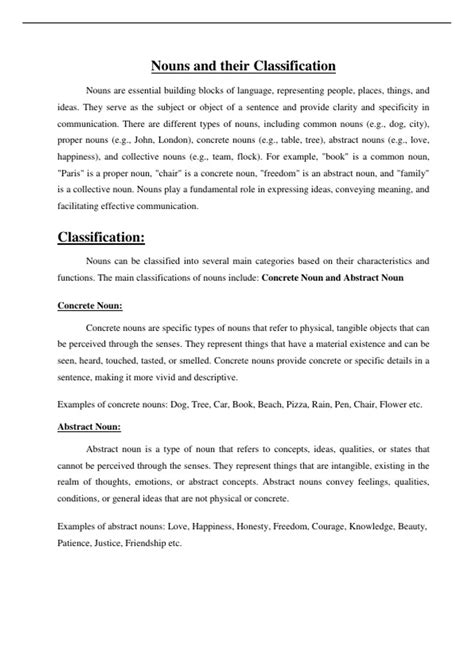 English Grammar Classification Of Noun English Stuvia Us