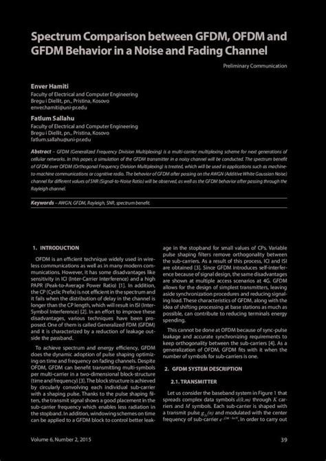 Pdf Spectrum Comparison Between Gfdm Ofdm And Gfdm Behavior In A