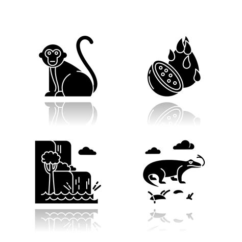 Indonesia Drop Shadow Black Glyph Icons Set 3441799 Vector Art At Vecteezy