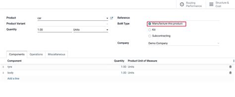 Bills Of Material Bom In Odoo 15 Manufacturing