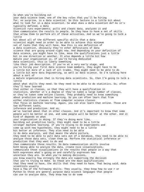 Data Scientist Skills Pdf Machine Learning Data Science