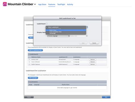 Configure Leaderboard Sets Configure Game Center App Store Connect
