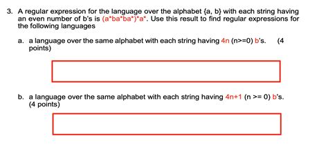 Solved A regular expression for the language over the | Chegg.com