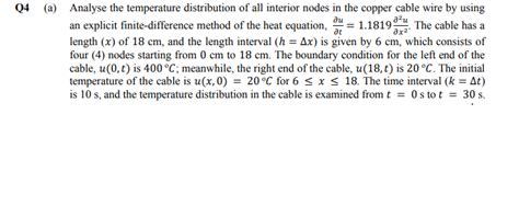 Solved A Analyse The Temperature Distribution Of All