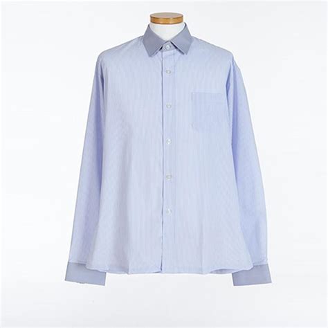 교복몰 진그레이카라 하늘색 스트라이프 와이셔츠 교 이랜드몰