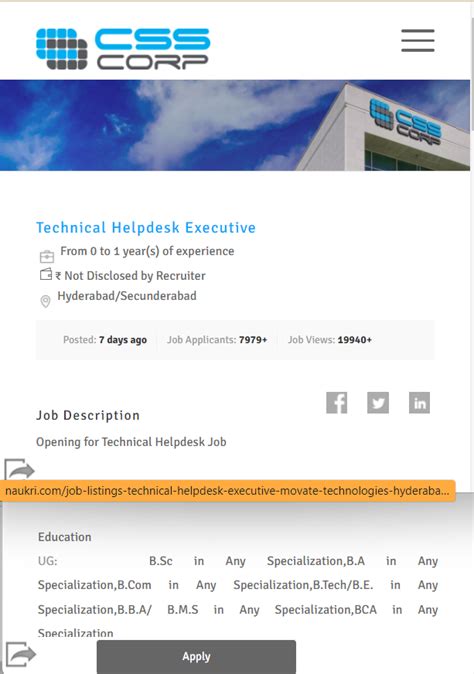 Css Corp Recruitment 2023 Hiring Technical Helpdesk Executive