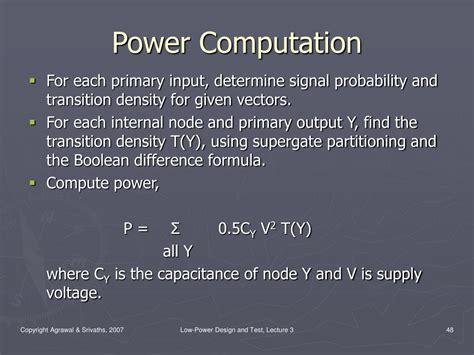 Ppt Low Power Design And Test Logic Level Power Estimation Powerpoint