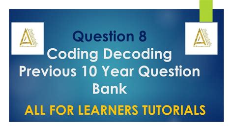 Coding Decoding Reasoning Tricks Previous 10 Year Questions Q 8