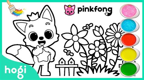 Coloring Pinkfong Hogi Flower Garden Easy And Popular Coloring Art
