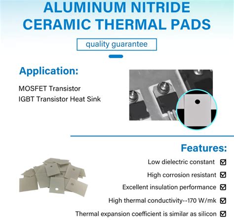 To 3p220247254257258264 Aluminum Nitride Ceramic Thermal Pads For