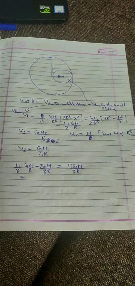 From A Solid Sphere Of Mass M And Radius R A Spherical Portion Of Radius R Is Removed As