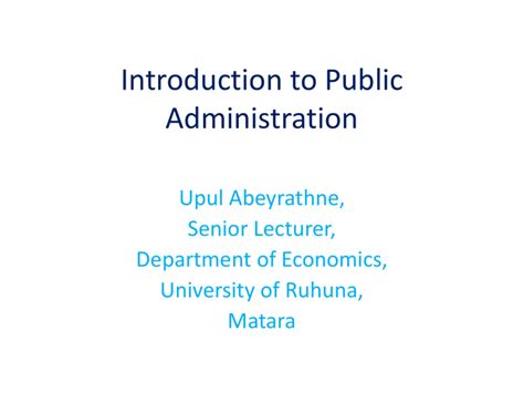 Introduction To Public Administration