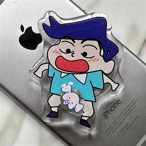 심퍼맨즈 짱구그립톡 고추 빙글빙글 스피너 짱구는못말려 핸드폰 케이스 거치대 맹구 스마트톡 철수 유리 훈이