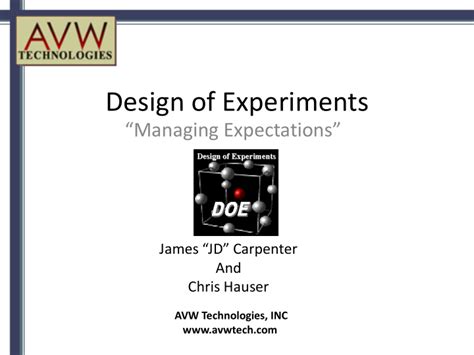 [ppt] Design Of Experiments Managing Expectations James Jd Carpenter