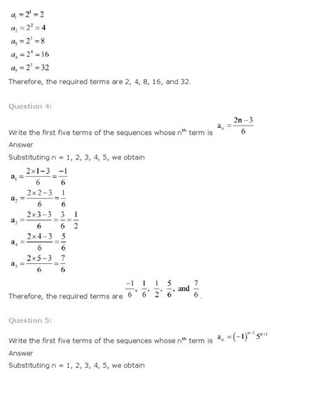 sequences and series class 11 mathematics ncert solutions
