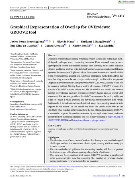 Pdf Graphical Representation Of Overlap For Overviews Groove Tool
