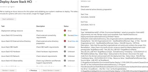 Azure Stack Hci Cluster Deployment Fails In The Validateexternalad Step