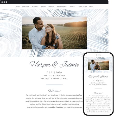 Block Print Texture Wedding Website Theme Lovebird
