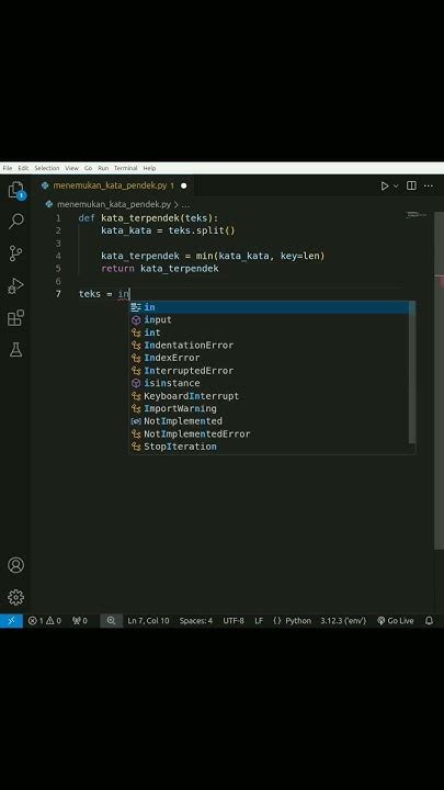 program python menemuka kata terpendek dalamsrtring belajarpython codingindonesia youtube