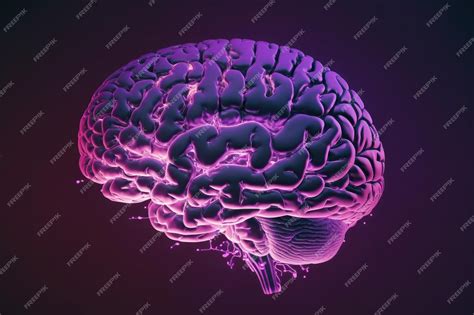 Premium Ai Image Human Brain Glowing Purple Lines Neural Connections