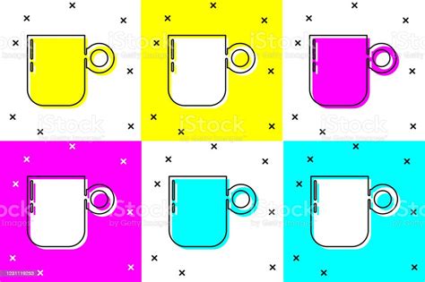 색상 배경에 격리 된 커피 컵 아이콘을 설정합니다 차 컵 뜨거운 음료 커피 벡터 검은색에 대한 스톡 벡터 아트 및 기타 이미지 검은색 경영자 노랑 Istock
