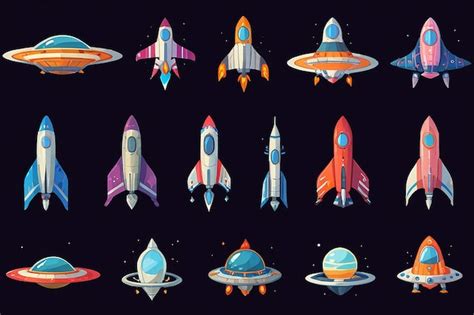 Spaceships And Planets Premium Ai Generated Image